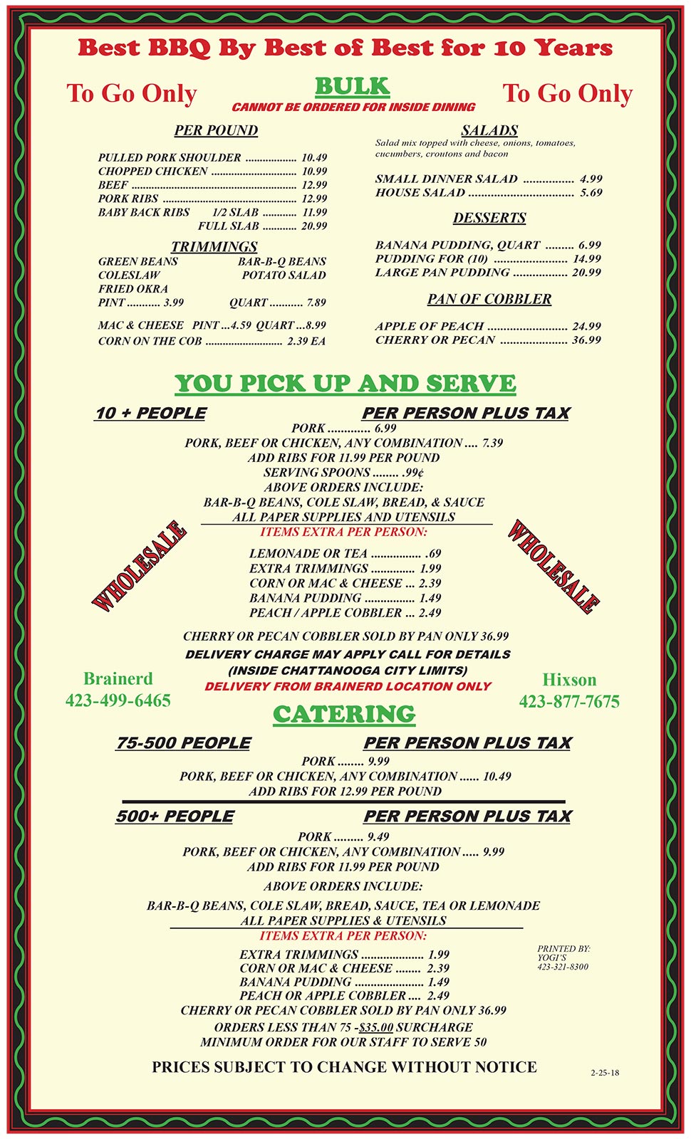 Rib and Loin - Chattanooga Barbecue Catering